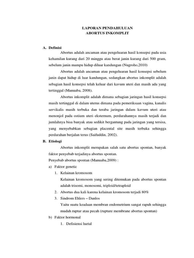 LP Abortus Inkomplit | PDF