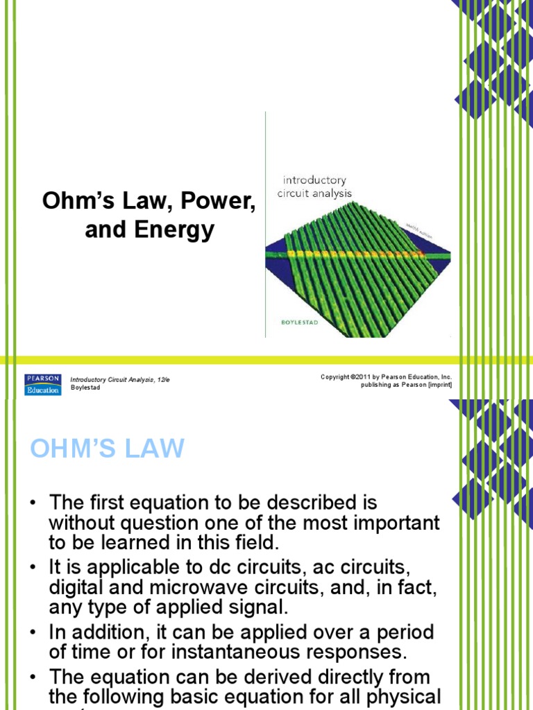 Lecture 1 3 Ohms Law Power Energy | PDF | Kilowatt Hour | Electrical ...