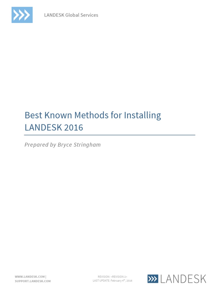 LANDESK Management Suite 2016 Install Guide | PDF | Microsoft Windows ...