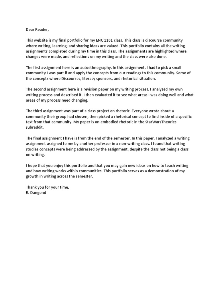 Portfoliocoverletter | PDF