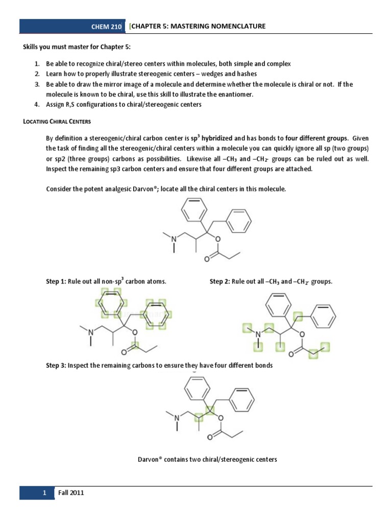 CHEM 210 CH05 Stereochemistry PDF | PDF | Chirality (Chemistry) | Molecules