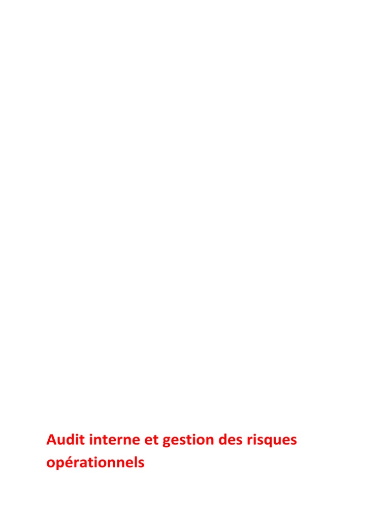 Audit Interne Et Gestion Des Risques Opérationnels | PDF | Audit financier | Contrôle interne