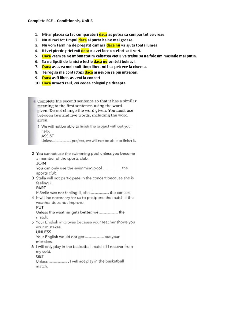 Complete FCE, Conditionals, Ut 5 | PDF | Self-Improvement