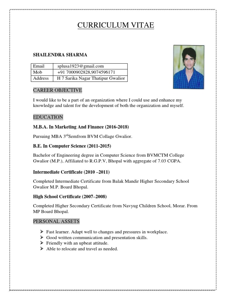 Curriculum Vitae: Career Objective | PDF | Computing | Software