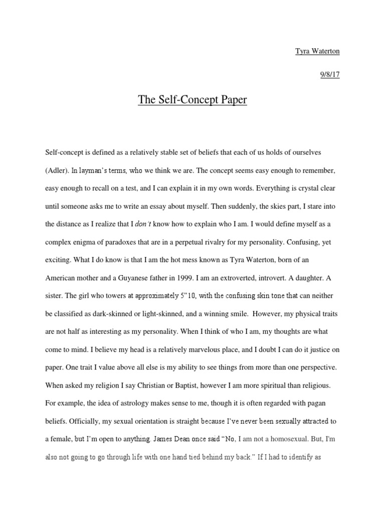 Self-Concept Essay | PDF | Self Esteem | Extraversion And Introversion