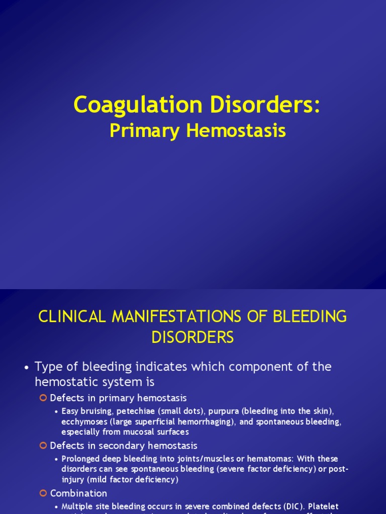 Coagulation Disorders Overview and Evaluation | PDF | Coagulation ...