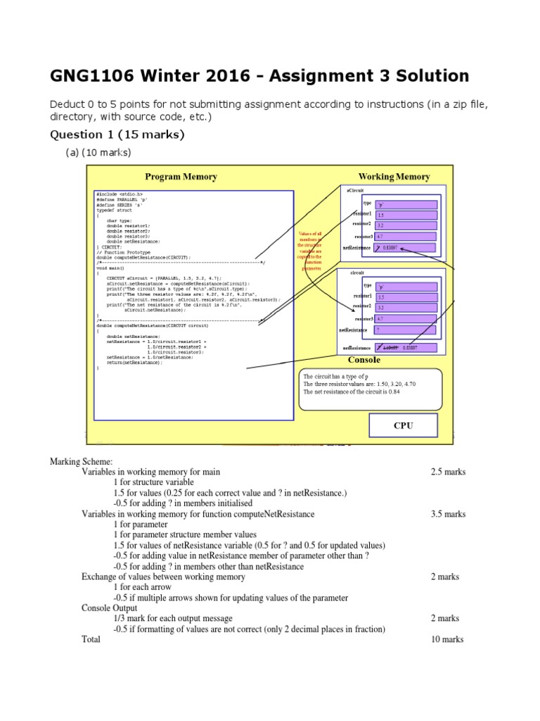 GNG1106 Winter 2016 - Assignment 3 Solution: Question 1 (15 Marks ...