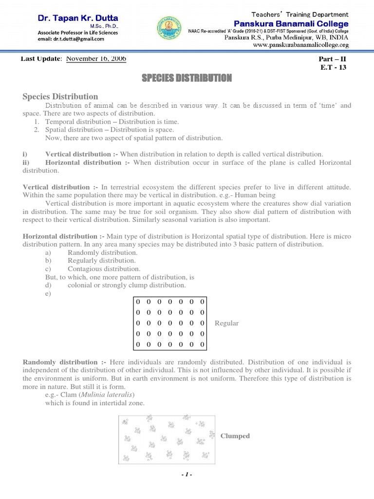 Species Distribution Patterns Explained | PDF | Organisms | Biology