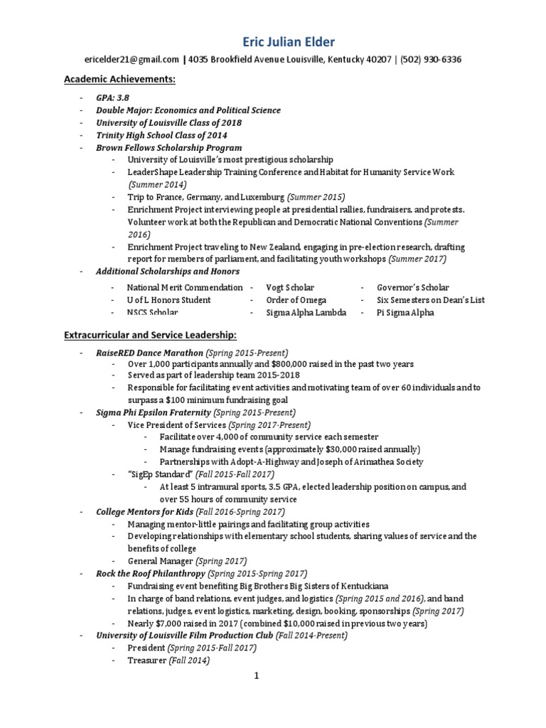Eric Julian Elder Resume | PDF