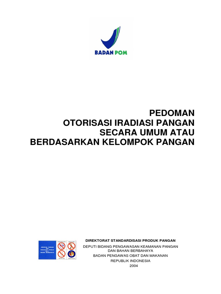 Pedoman Otorisasi Iradiasi Pangan Secara Umum Atau Berdasarkan Kelompok ...