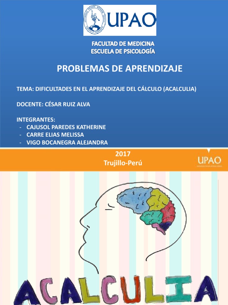 Exposicion Sobre La Acalculia | PDF | Discapacidad de aprendizaje ...
