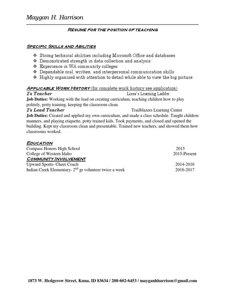 Maygan H. Harrison | PDF | Career & Growth