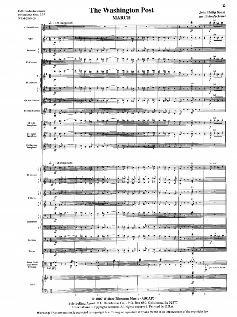 Washington Post March - Partitura PDF | PDF