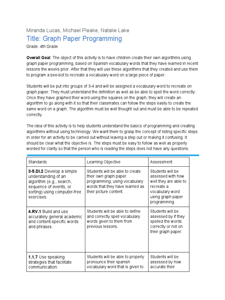 Computational Thinking Lesson Plan | PDF | Pedagogy | Teaching