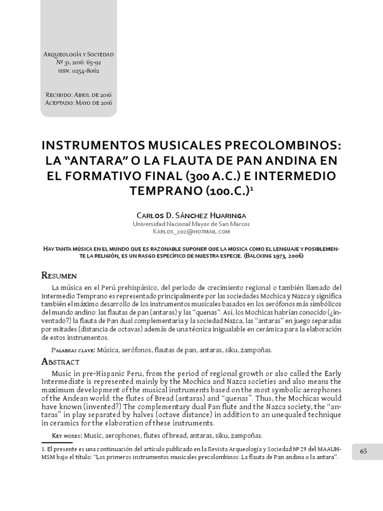 Instrumentos Musicales Precolombinos: La "Antara" o La Flauta de Pan ...