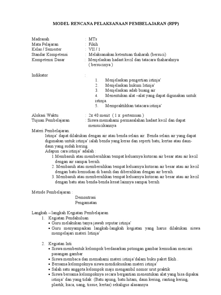 RPP Fikih MTs | PDF
