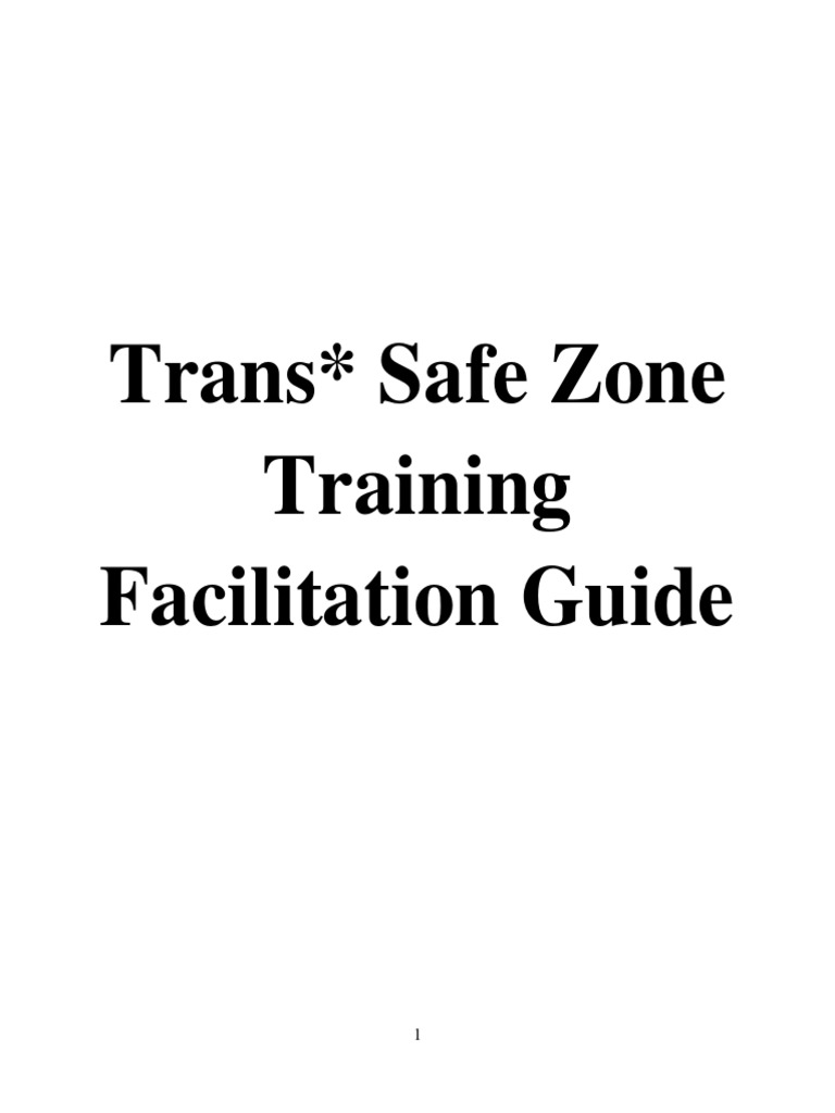 Trans Safe Zone Training Facilitation Guide | PDF | Gender Role | Lgbt