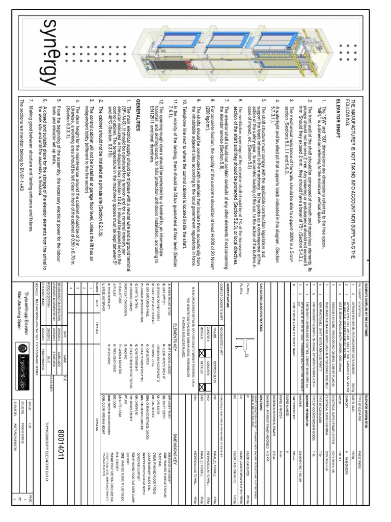 Gad 80014011 Drawing Prodis | PDF | Elevator | Door