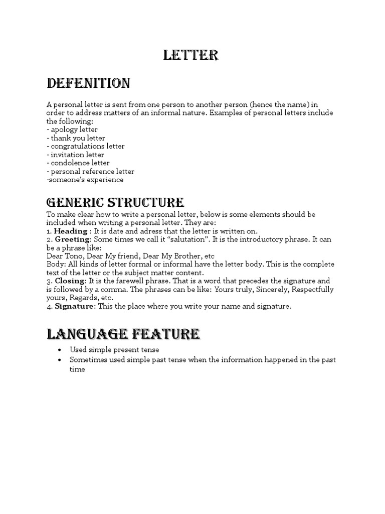 LETTER | PDF | Linguistic Morphology | Syntax