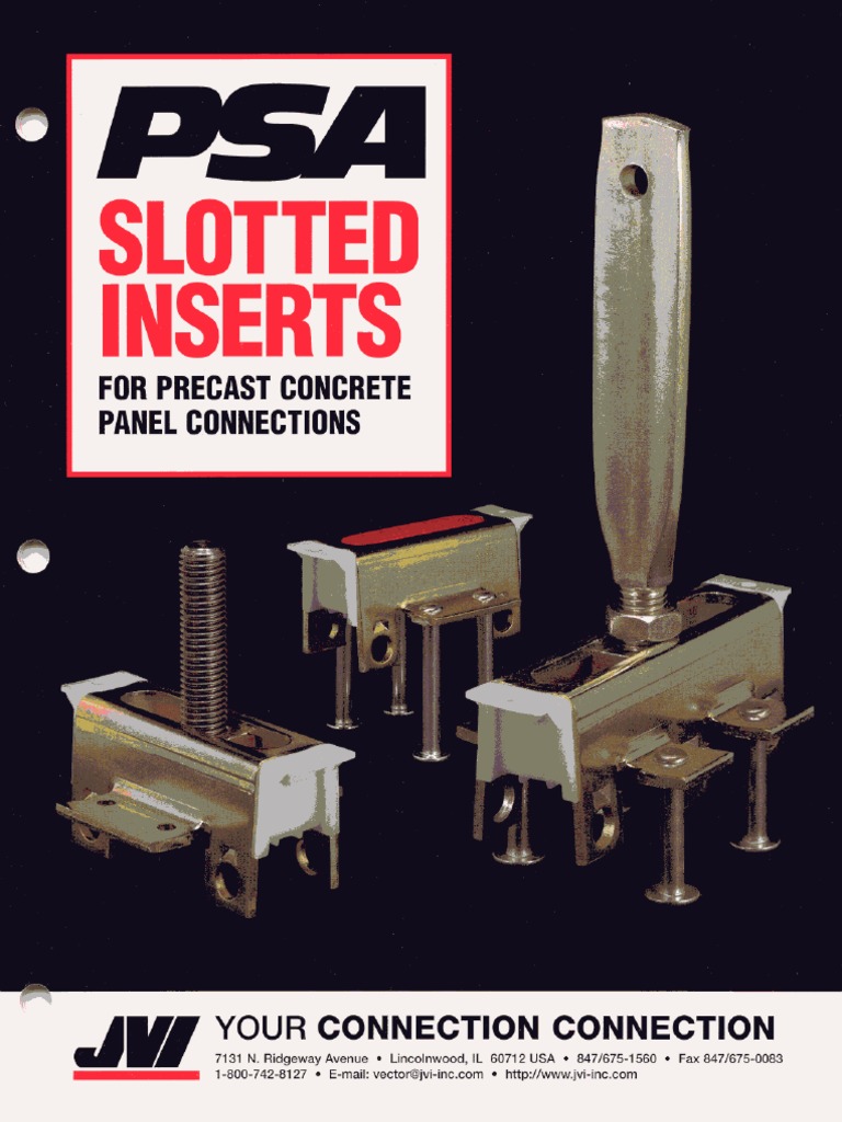 JVI Catalog - PSA Insert Connections For Precast Panel PDF | PDF