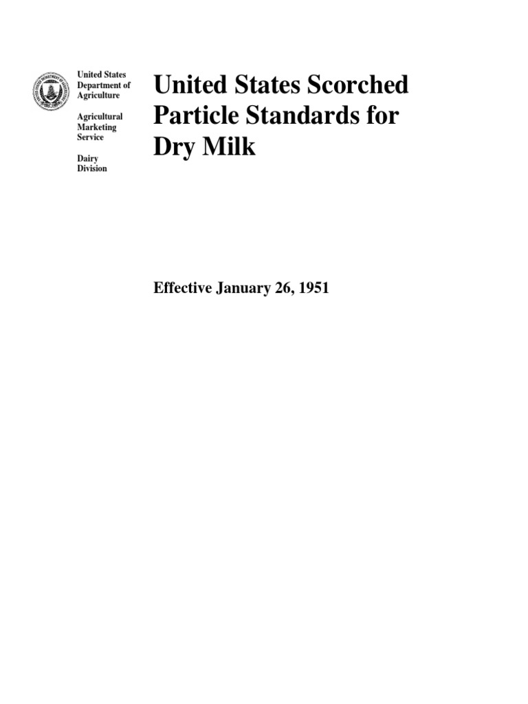 Scorched Particle Standards For Dry Milk | PDF | Charcoal | Milk