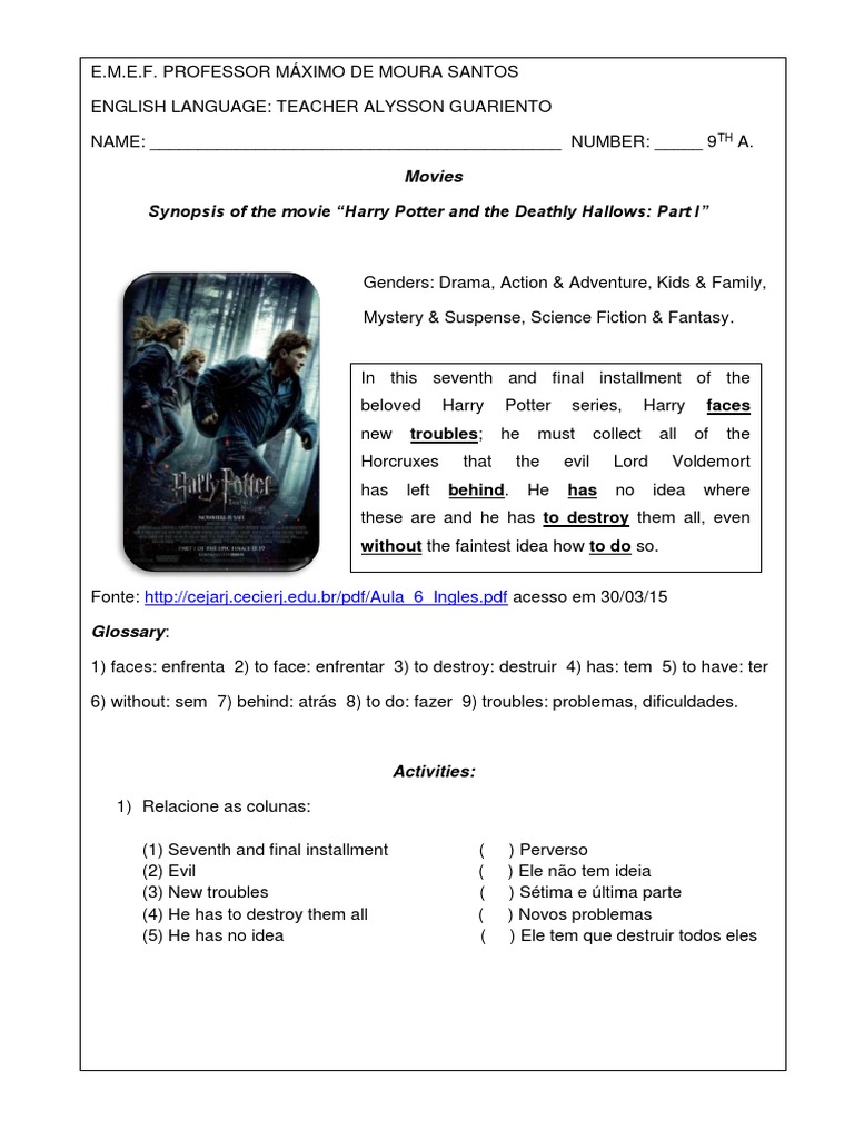 Movie - Harry Potter Synopsis | PDF