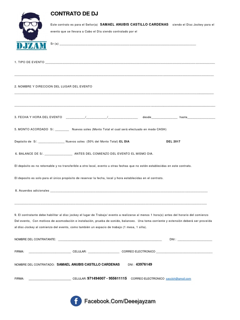 Plantilla De Contrato De Dj Para Imprimir A New Star (1 9 9 3)