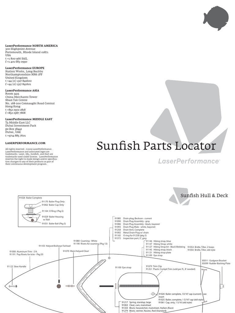 Sunfish Part Locator Diagrams | PDF | Watercraft | Water Sports