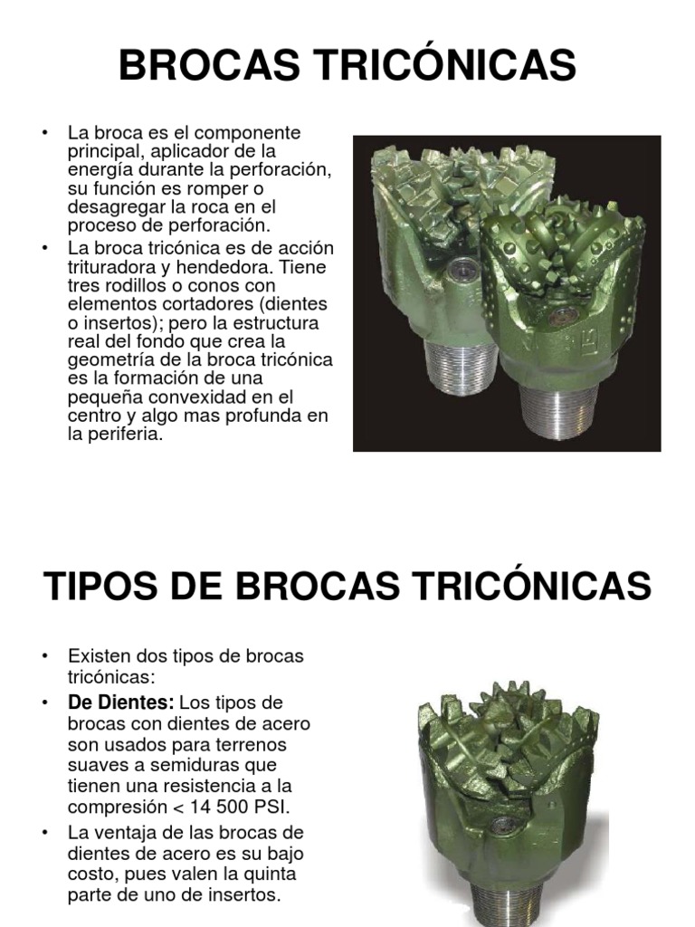 Brocas Tricónicas | PDF | Materiales | Ingeniería mecánica
