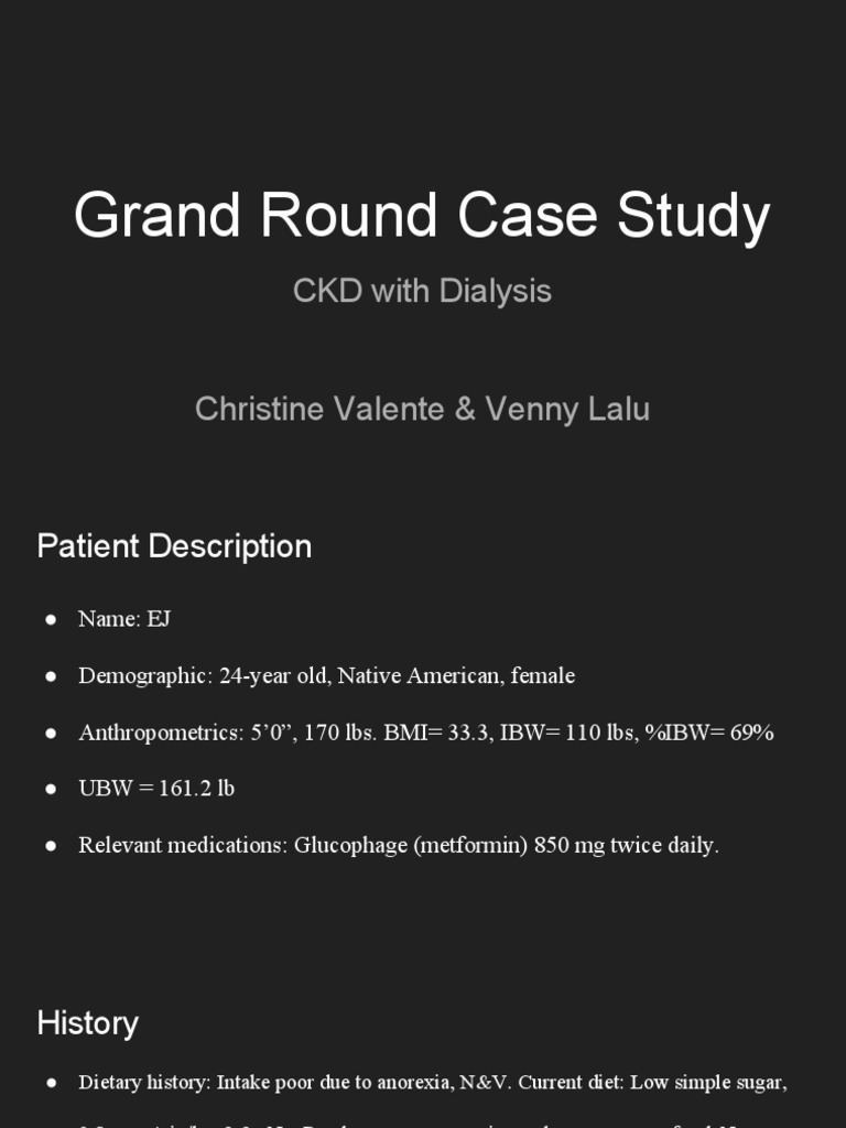 CKD Case Study | Download Free PDF | Chronic Kidney Disease | Renal ...