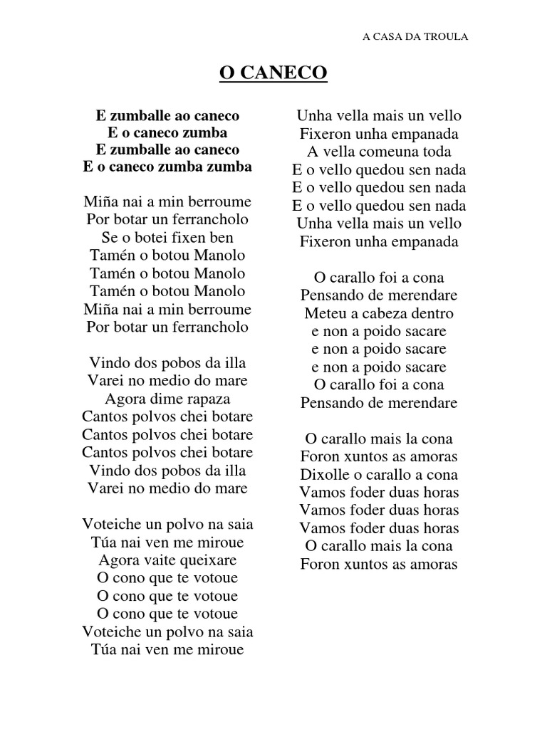 O Caneco Letra | PDF