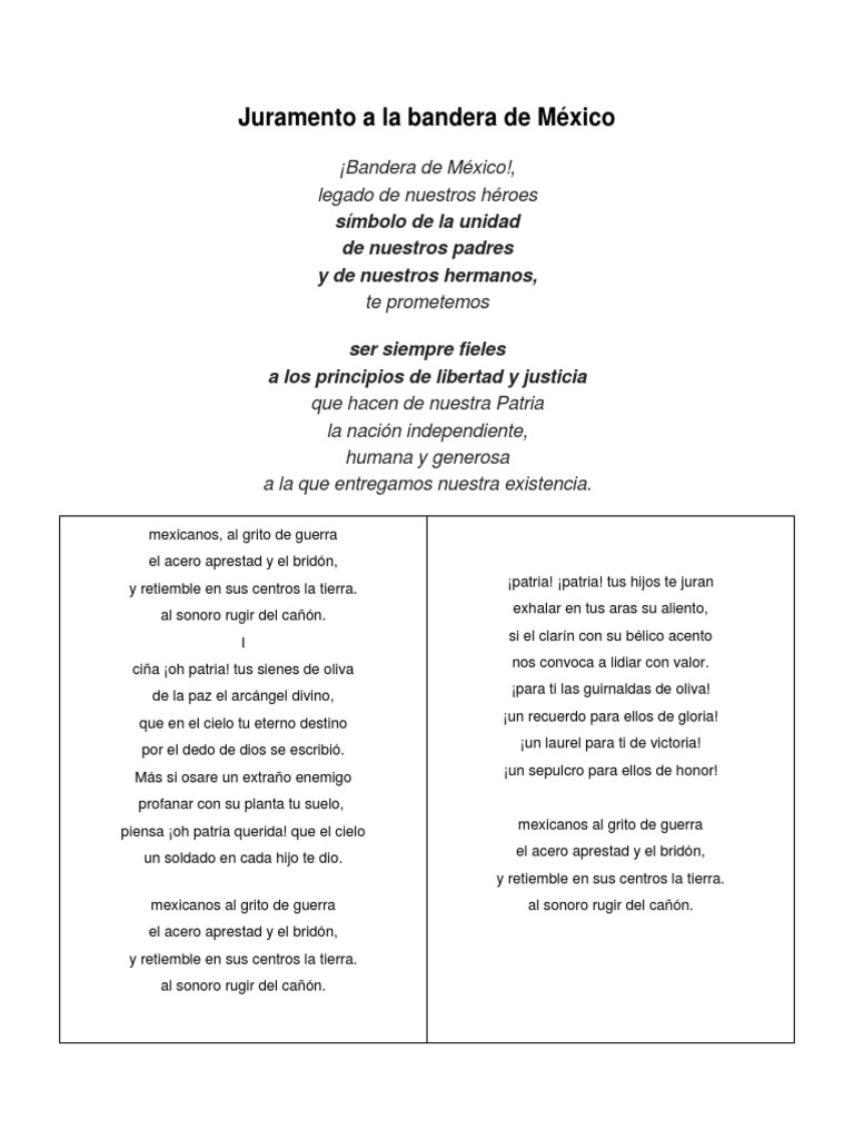 Juramento A La Bandera de México | PDF | Poesía