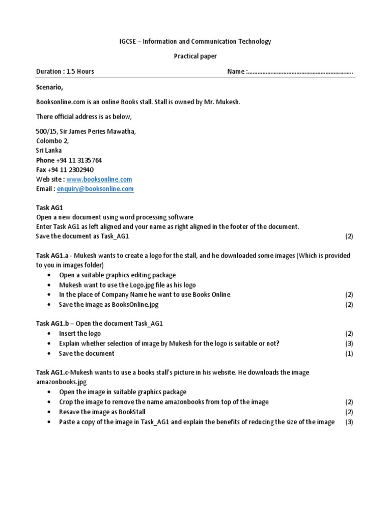 Edexcel IGCSE ICT Model Paper | PDF | Microsoft Word | Websites