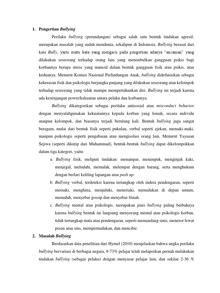 Pengertian Bullying | PDF