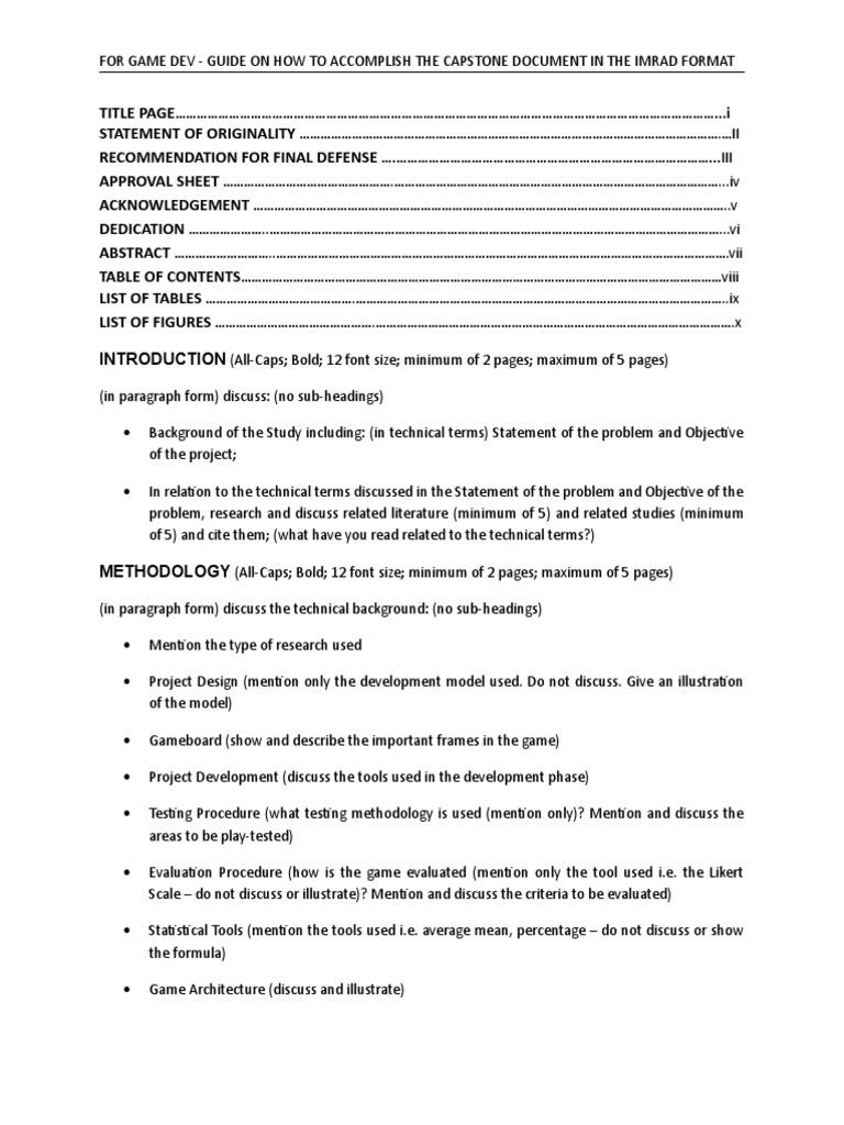 Capstone Thesis Game IMRAD-Format | PDF | Cognition | Computing And Information Technology