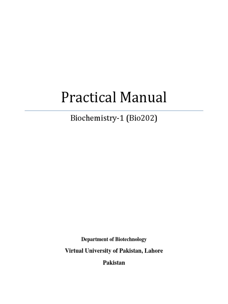 Practical Handouts. Biochemistry 1 (BIO202) | PDF | Carbohydrates ...