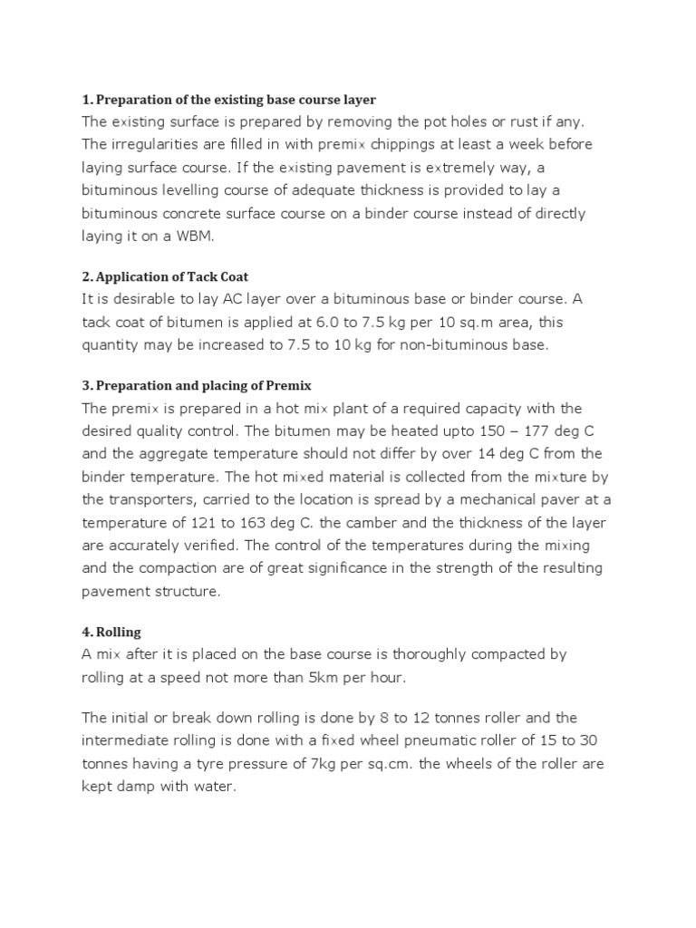 Preparation of The Existing Base Course Layer | PDF | Road Surface ...