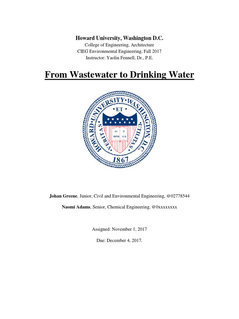 From Waste Water To Drinking Water - Howard University - Research Paper ...