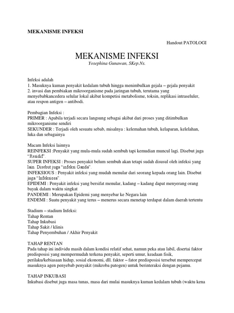 Mekanisme Infeksi | PDF | Sains & Matematika