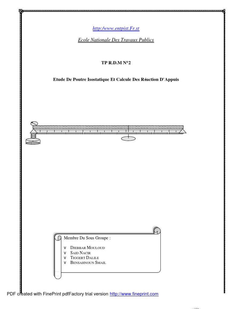 TP 2 RDM | PDF | Ingénierie et technologie spatiale | Mathématiques de l'informatique