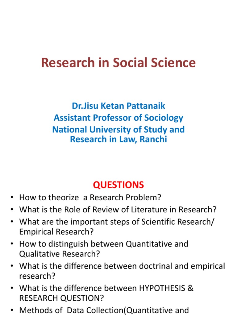 Research in Social Science | PDF | Quantitative Research | Qualitative ...
