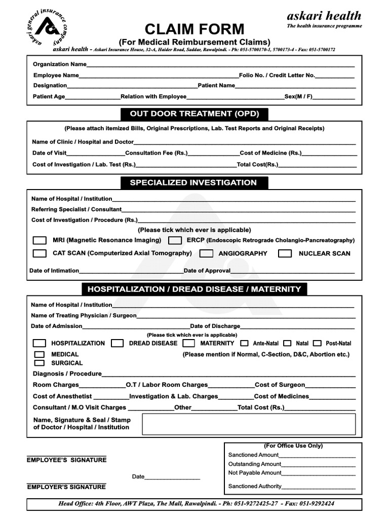 Claim Form | PDF | Magnetic Resonance Imaging | Medical Imaging
