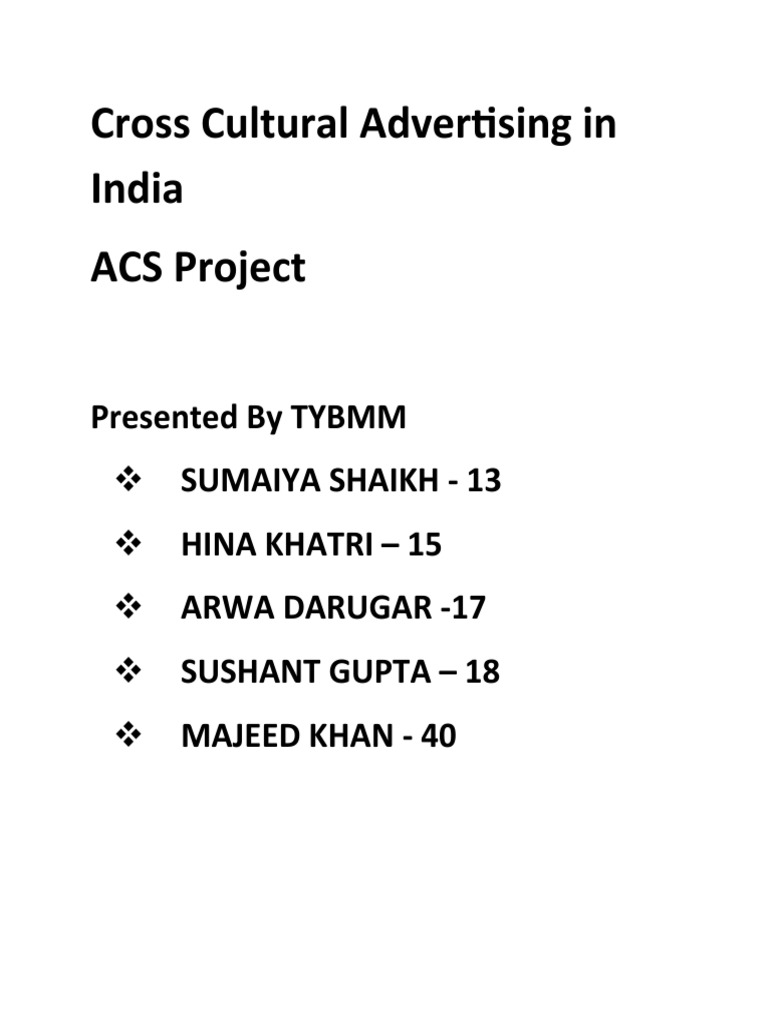 Cross Cultural Advertising in India | PDF | Advertising | Communication