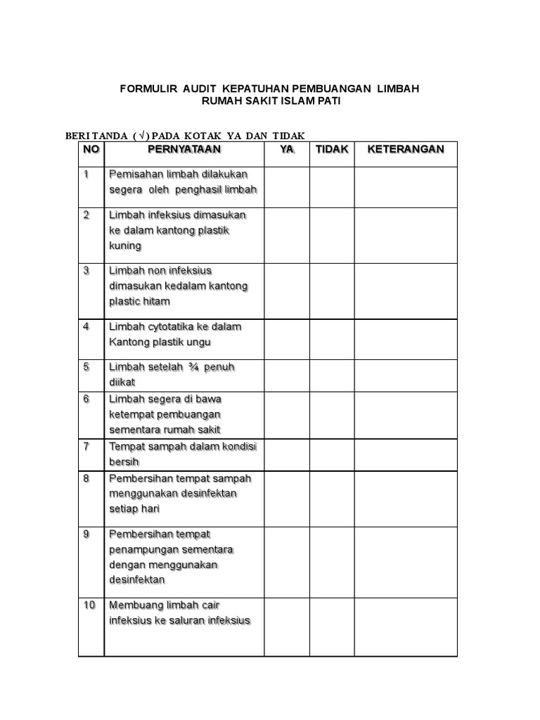 Formulir Audit | PDF | Sains & Matematika