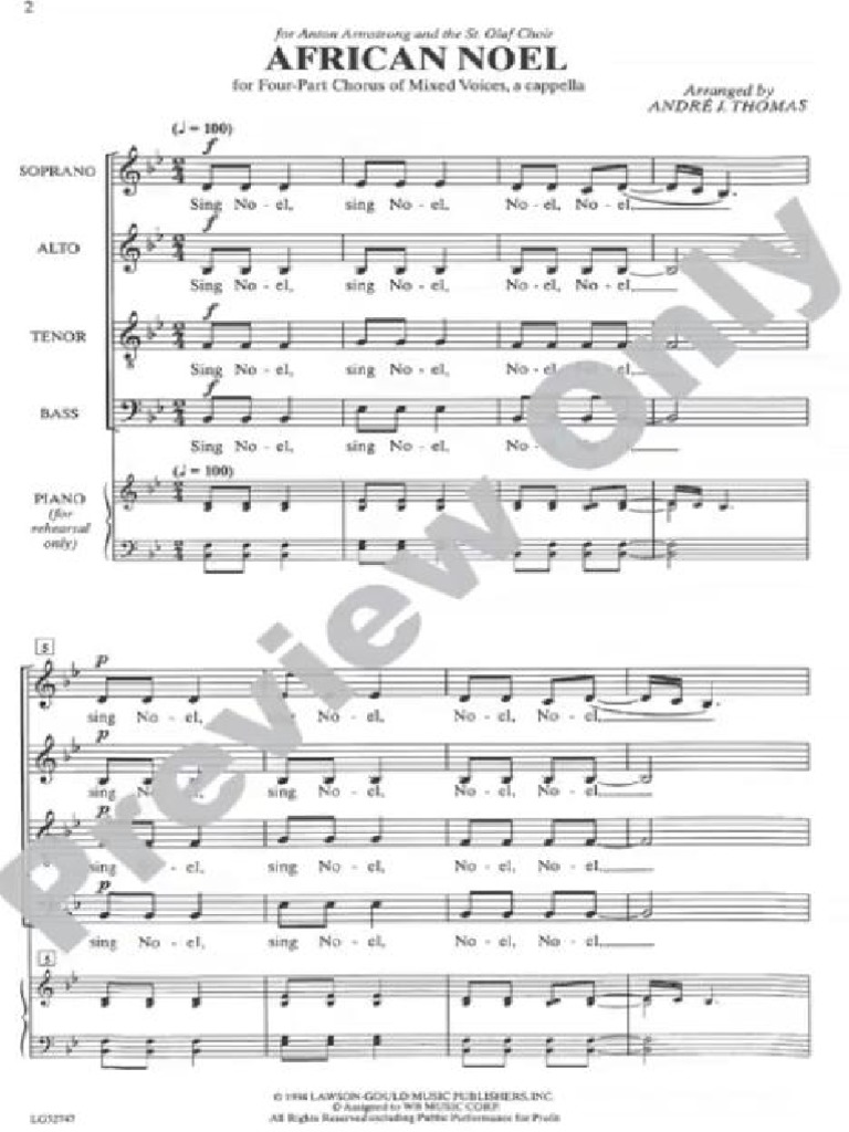 African Noel - Sing Noel - Andre J Thomas | PDF | Christmas Traditions ...