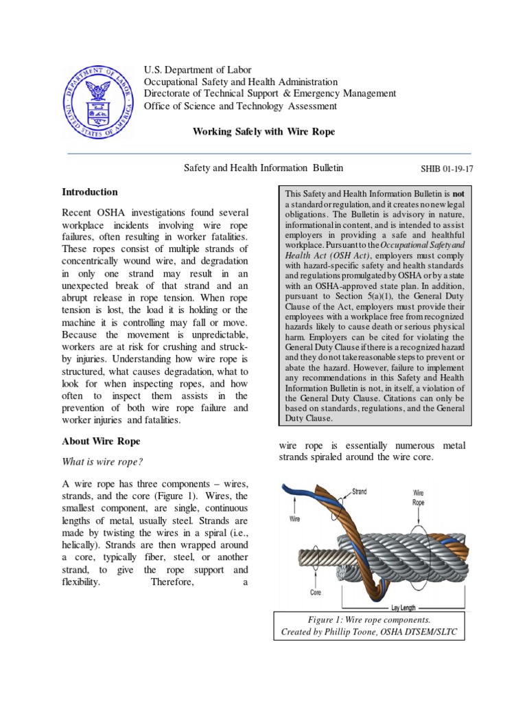 Working Safely With Wire Rope | PDF | Occupational Safety And Health ...