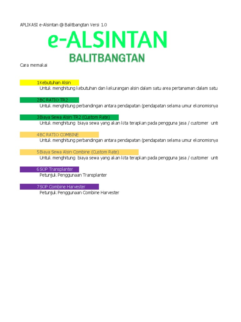 Aplikasi e-Alsintan: Panduan dan Analisis | PDF