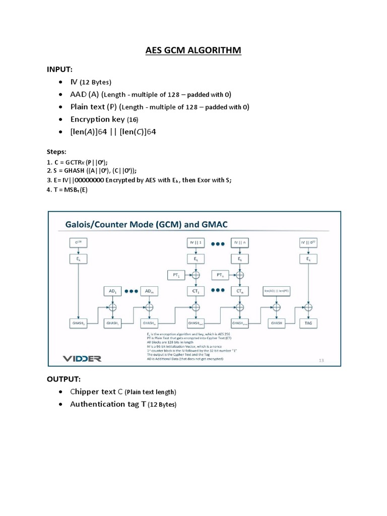 AES GCM Encryption Algorithm Overview | PDF | Teaching Methods & Materials