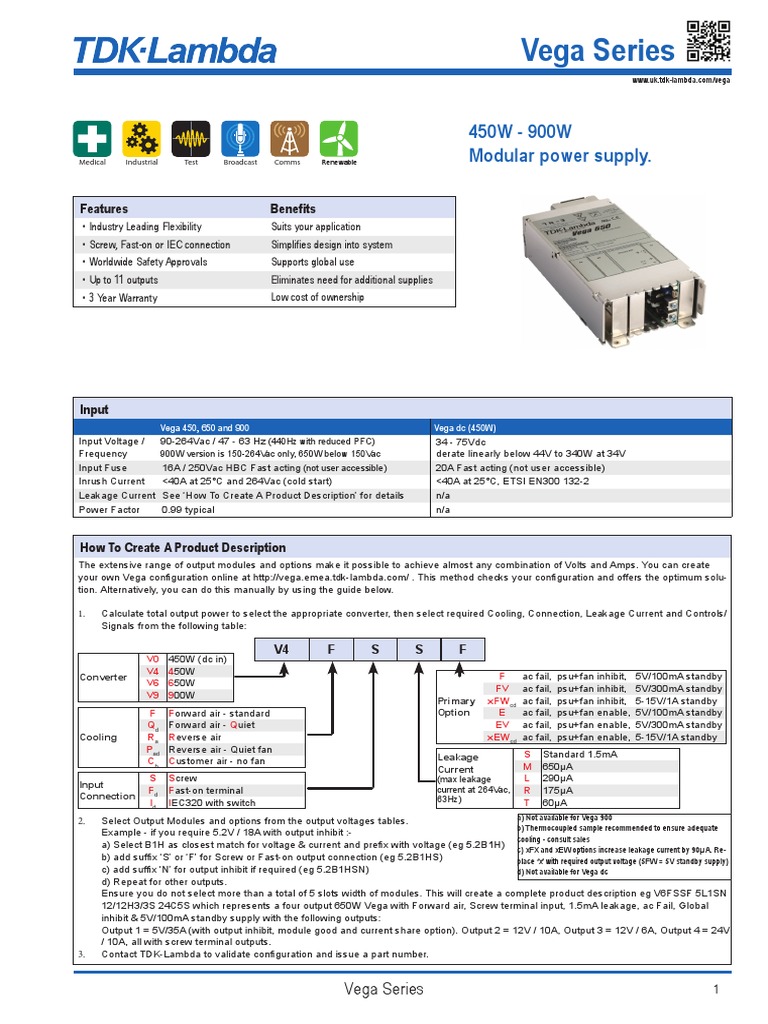 Vega Datasheet | PDF | Alternating Current | Direct Current