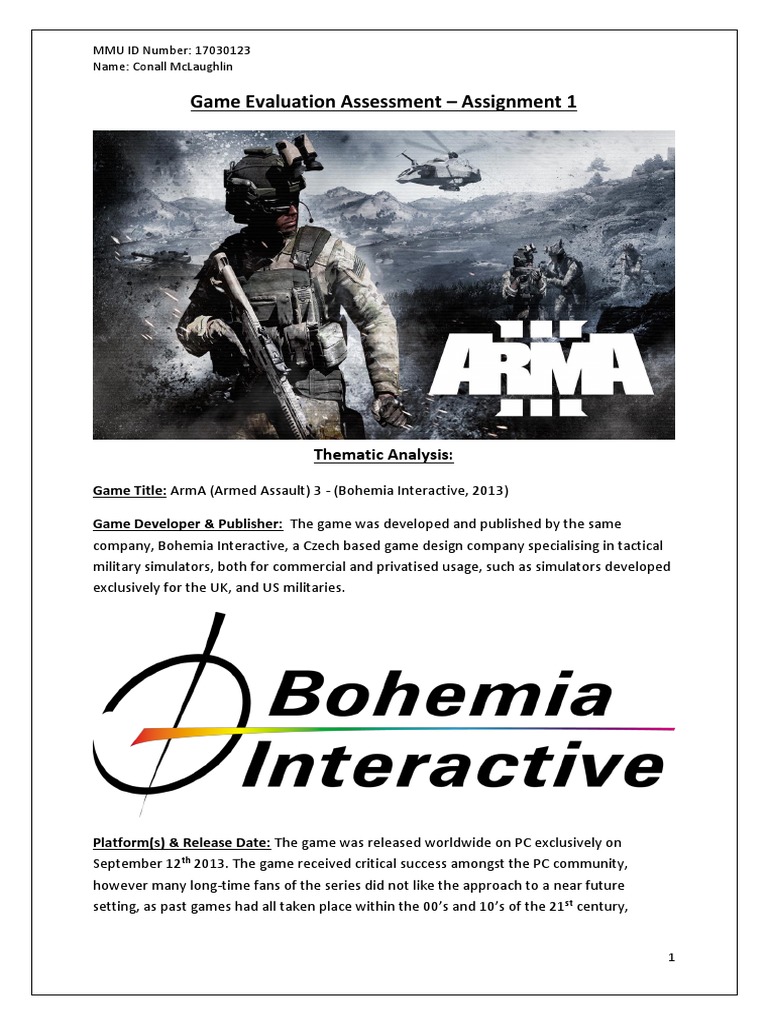 ArmA 3 Game Evaluation and Analysis | PDF | Gaming | Video Games